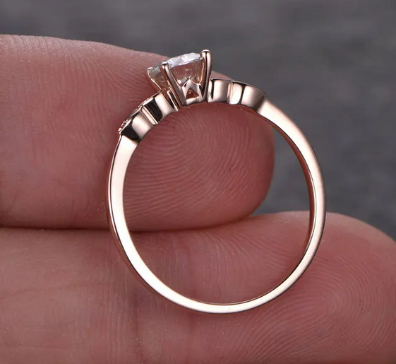 Very Classic 0.45CT Brilliant Cut Real Diamond Engagement Ring In 10K ...