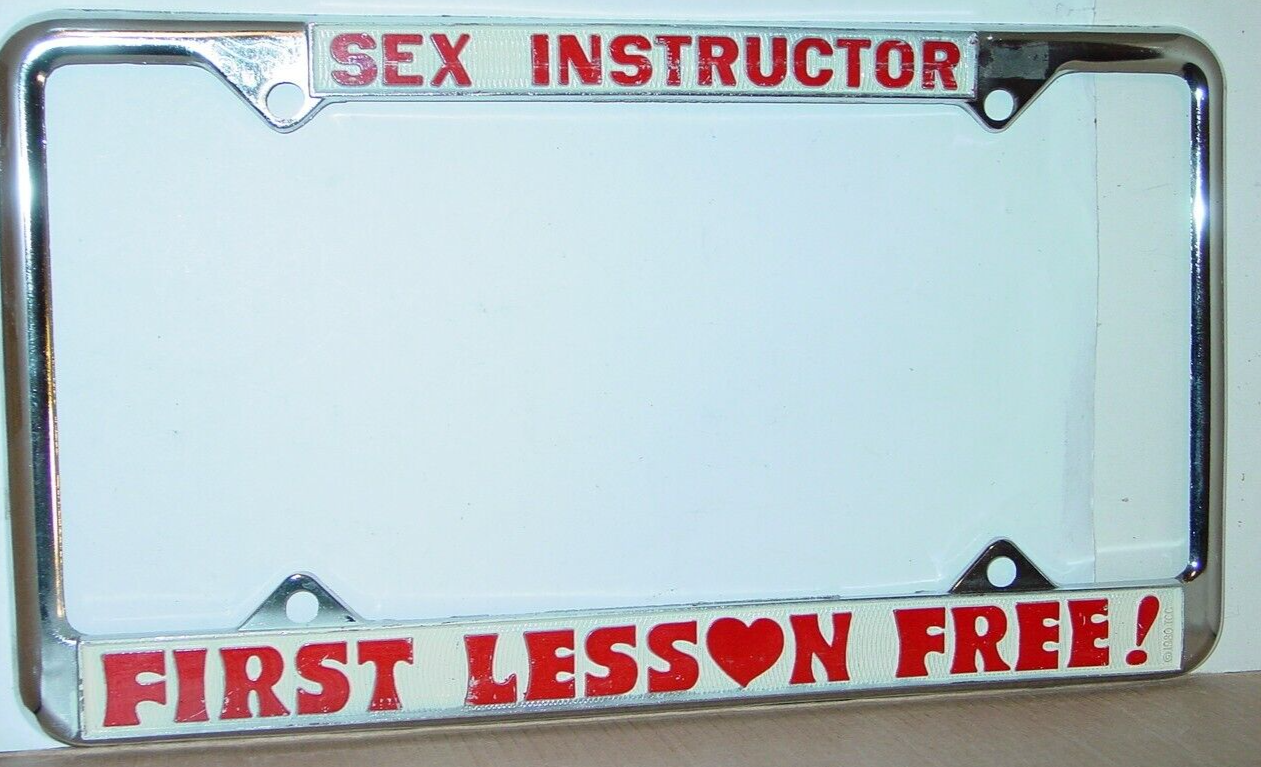SEX INSTRUCTOR FIRST LESSON FREE! VINTAGE 1970's NOS METAL LICENSE ...