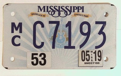 Mississippi MS License Plate Tag 2019 Vintage Motorcycle #MC C7193 z | eBay