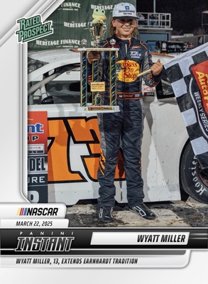 Wyatt Miller JR Motorsports 2025 Panini Instant NASCAR 13 Rated ...