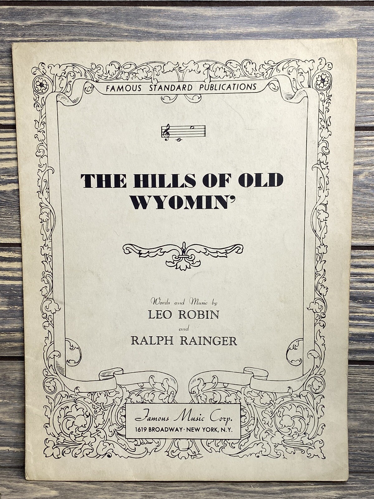 Vintage Sheet Music The Hills Of Old Wyomin’ Leo Robin Ralph Rainger ...