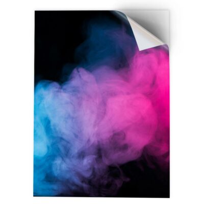 1 x Vinyl Sticker A3 - Colourful Smoke bre Blue Pink #21380 | eBay UK