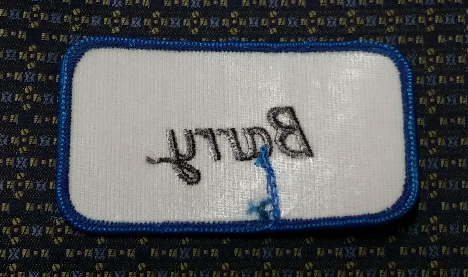 BARRY NAME TAG BLUE AND WHITE PATCH | eBay