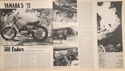 1972 Yamaha 360 Enduro 4pg Motorcycle Test with Specs | eBay