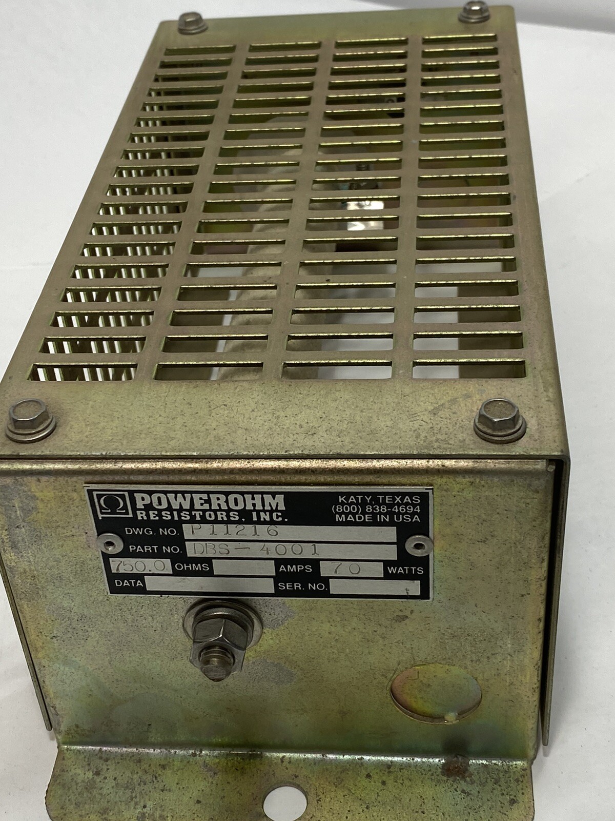 Powerohm Resistor P11216 DBS-4001 750 Ohms 70 Watts Powers Ohm ...