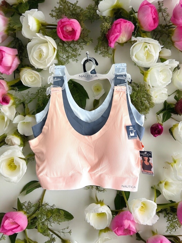 NAUTICA 3 PACK LASER CUT BRAS~ INTIMATES LOUNGE ALL SIZES~NT6265 ...
