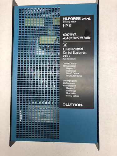 LUTRON HP-6 HI POWER 2-4-6 DIMMING MODULE 6000W/VA 48A@120/277V 60HZ | eBay
