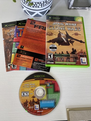 Star Wars: The Clone Wars (Microsoft Xbox, 2003) Complete SCRATCH FREE ...