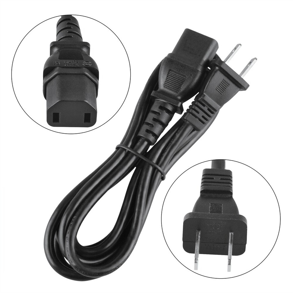 2 Prong AC Power Cord Cable For Sony PS4 Pro PlayStation 4 Pro Xbox One ...