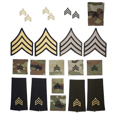US Army New Male Sergeant Rank Bundle For All your Uniforms(ASU,AGSU ...