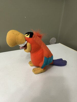 MATTEL Iago Plush Aladdin Villain Jafar Parrot Bird Orange Stuffed Toy ...
