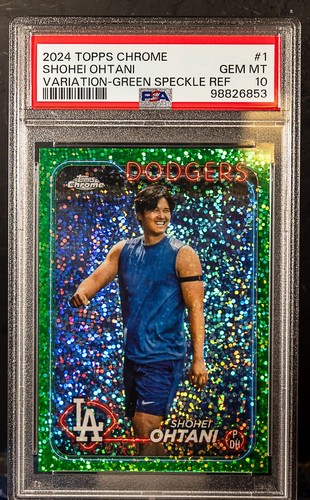 SHOHEI OHTANI 2024 Topps Chrome 1 Green Speckle Refractor Variation /99 ...