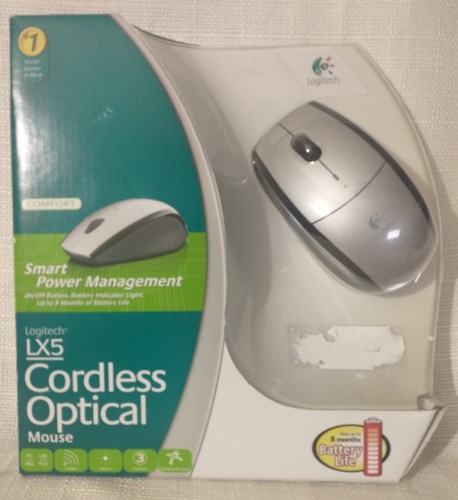 Logitech LX5 Cordless 3 Buttons Tilt Wheel Optical Mouse USB & PS/2. Sliver NIB | eBay