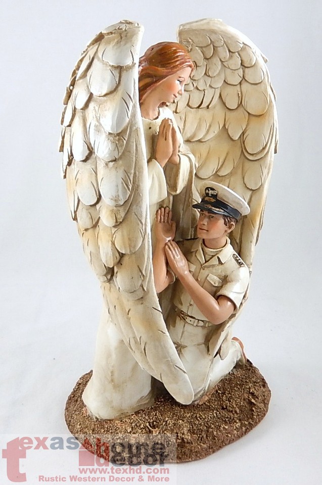 Navy Winged Guardian Angel Statue Figurine Soldier Military Religious ...
