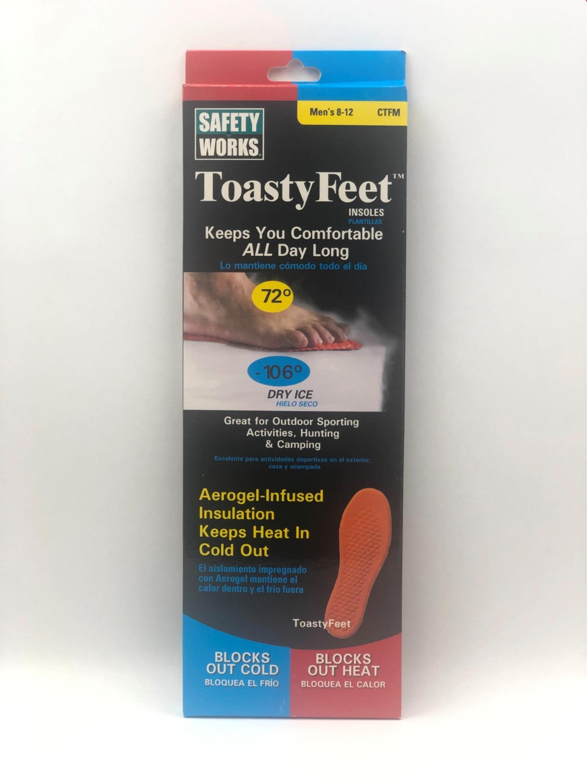 Safety Works Infused Insoles Toasty Feet Aerogel Men's Size 8-12 CTFM ...