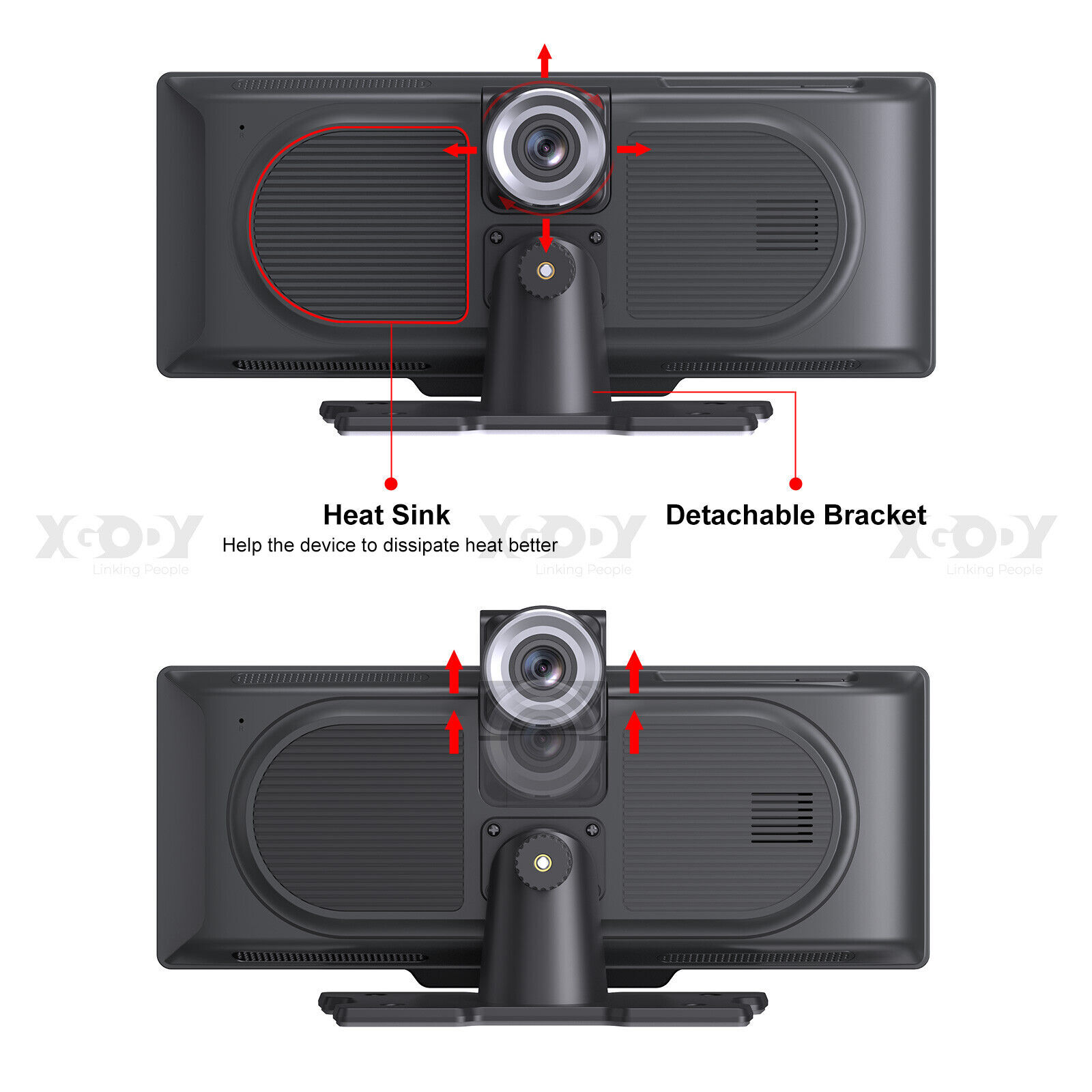 XGODY 4K HD Dash Cam GPS WiFi Wireless CarPlay Auto Android Night ...