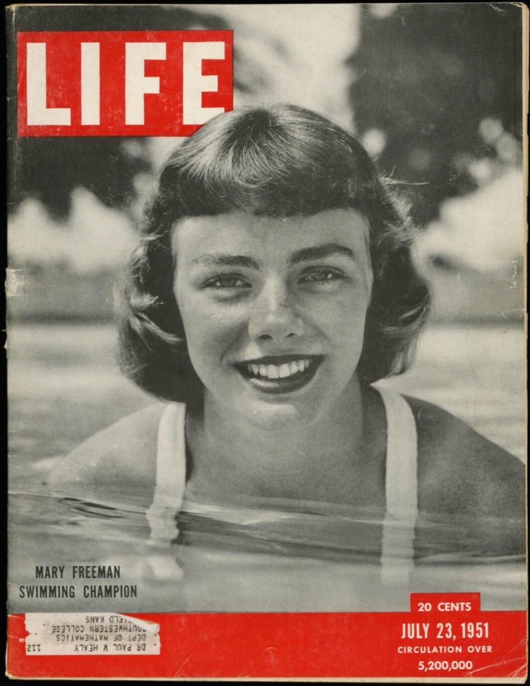 JULY 23 1951 LIFE MAGAZINE, MARY FREEMAN SWIMMING CHAMPION, 100 YEARS ...