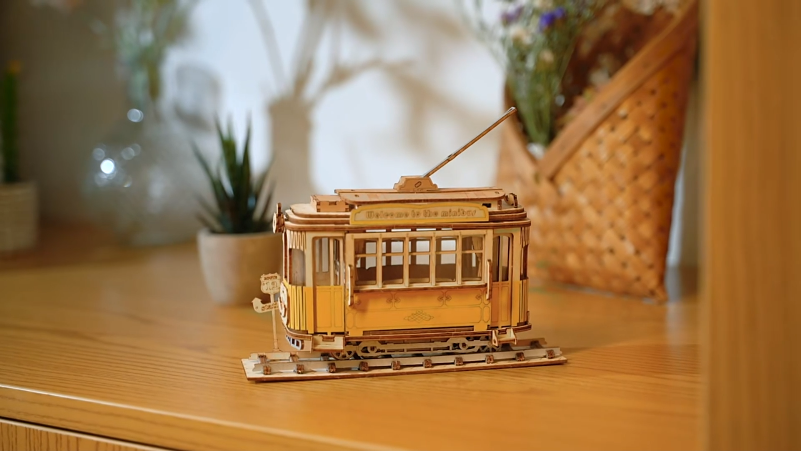 DIY Retro Tram Model Wooden 3d Puzzle Toys Assembly Game for Kids Adult ...