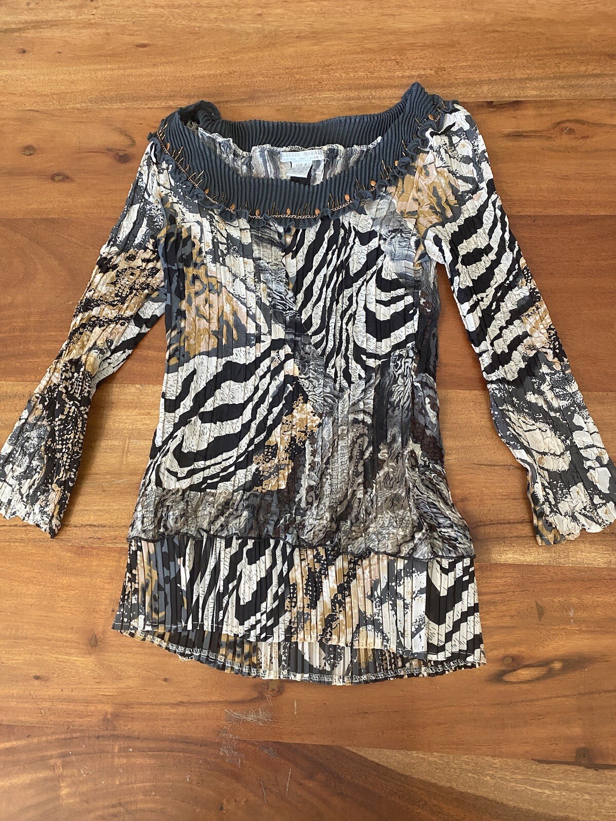 alberto makali top stretch crinkle art to wear y2k vi… - Gem