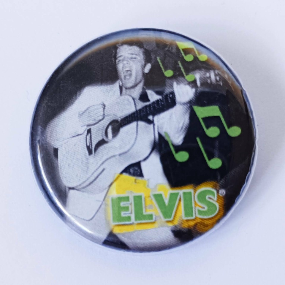 Official Licensed Elvis Presley Button Badge Pin, 3.2cm, USA Made ...