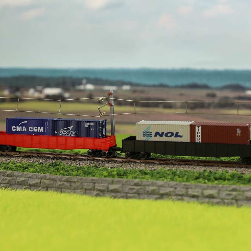 3pcs N Gauge 1:160 20ft Shipping Container 20' Cargo Box with Magnets ...