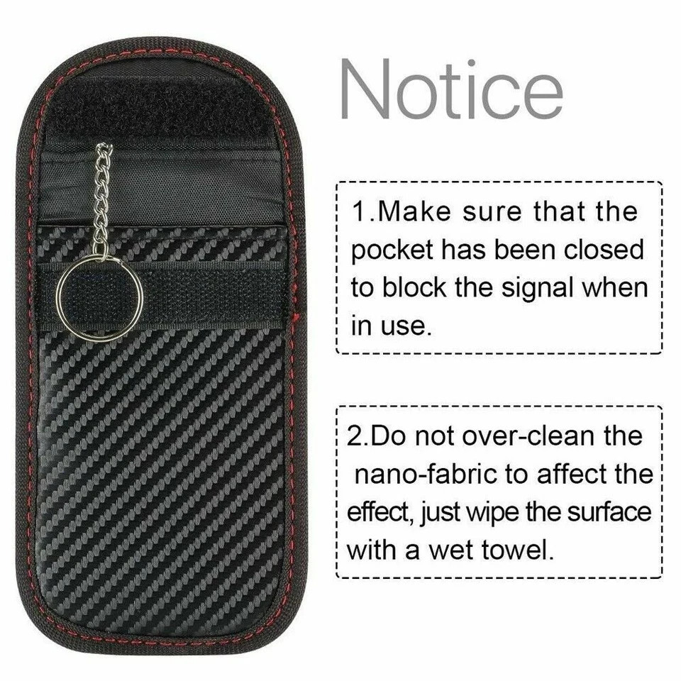 Car Key Signal Blocker Case Faraday Cage Keyless Entry Fob Pouch UK ...