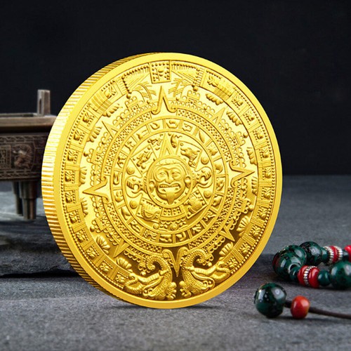 1PC Mayan Commemorative Coin With Plastic BOXCollection Gold Plated ...