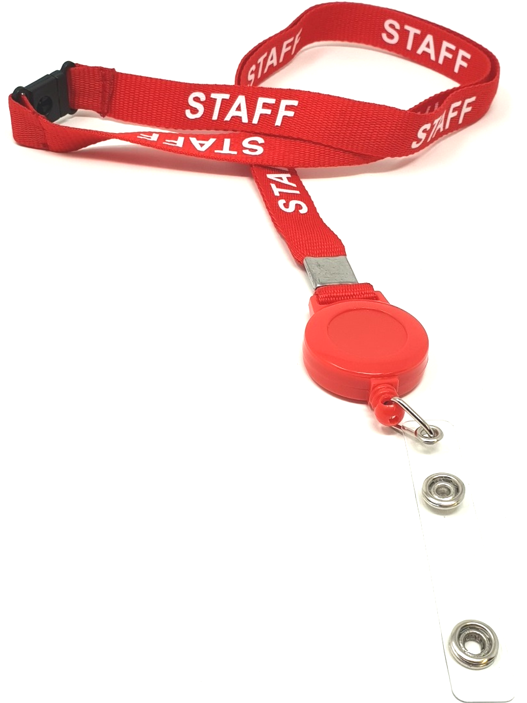 STAFF PRINTED RETRACTABLE LANYARD Extending Neck Strap ID Card Pass ...