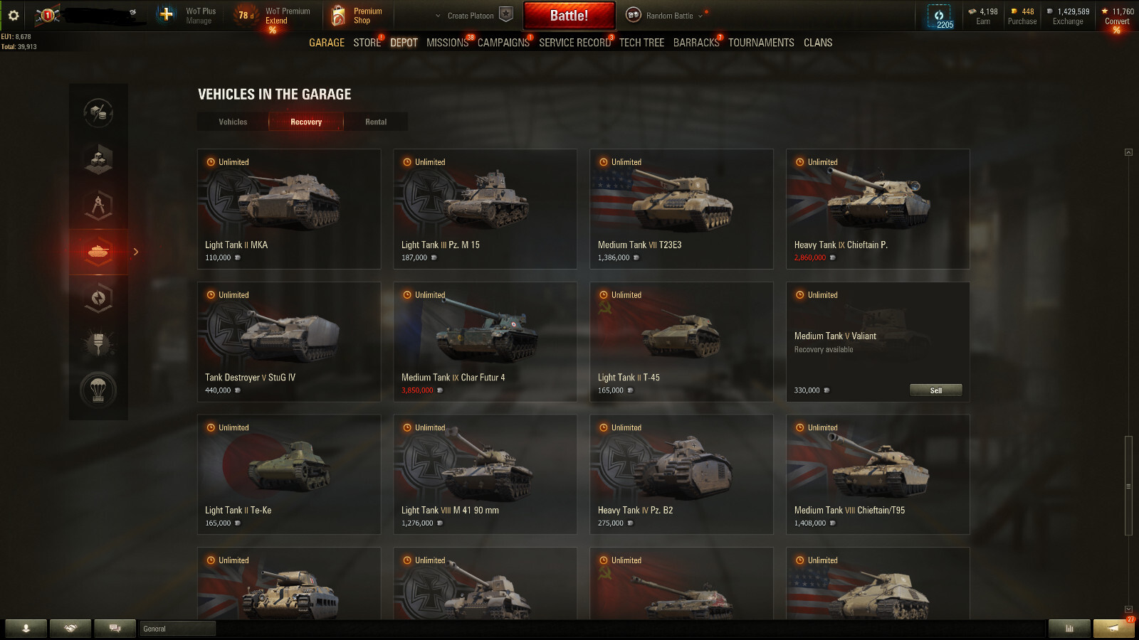 World of Tanks | WoT | EU Account | Chieftain, Obj. 907, 279 and many ...