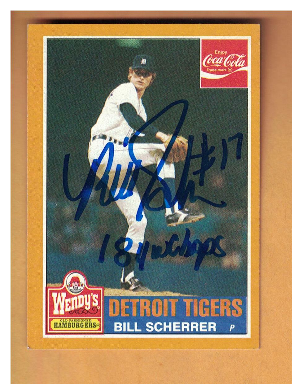Bill Scherrer AUTOGRAPHED 1985 TOPPS WENDY'S BASEBALL CARD SIGNED Detroit Tigers | eBay