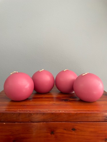 Candle-Lite Pink Round Ball Sphere Candles Set 4 Potpourri NEW USA | eBay