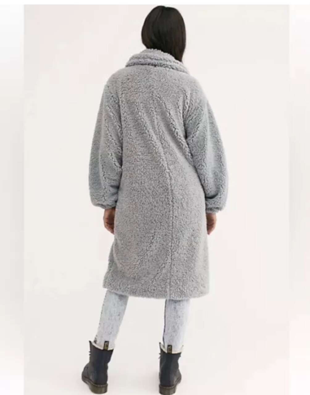 FREE PEOPLE Baby Blue Tessa Faux Fur Teddy Duster Long Cardigan Coat ...