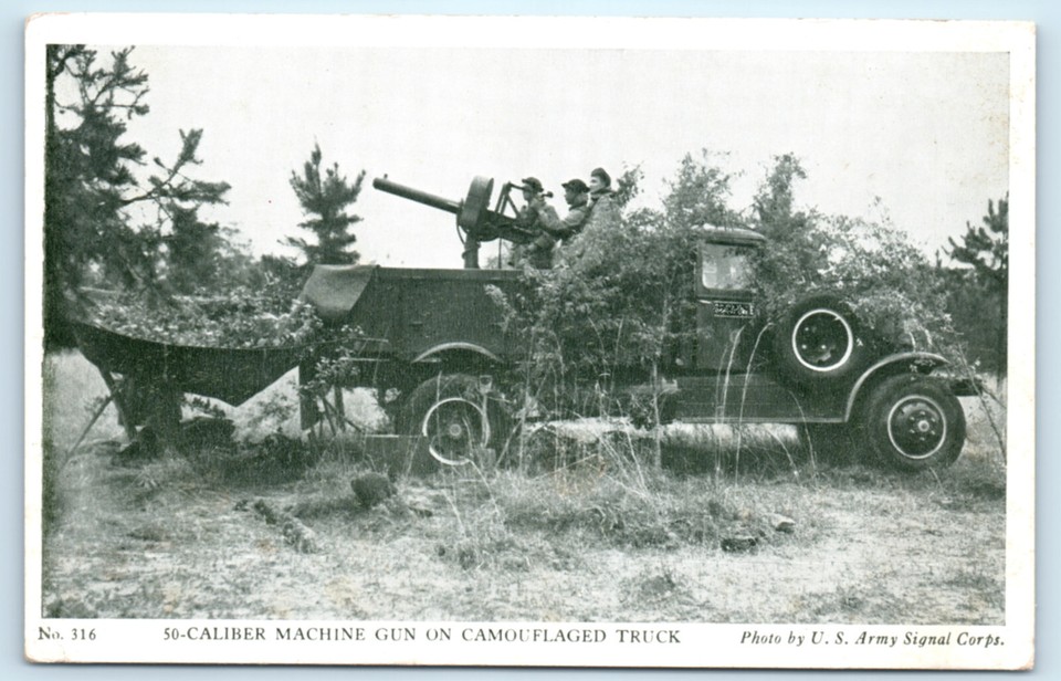 WWII Army Browning Machine Gun Truck Postcard | eBay