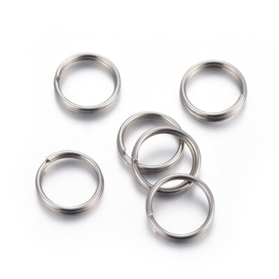 Stainless Steel 10mm Split Ring Keyrings Thick Strong Key Chain Finding ...