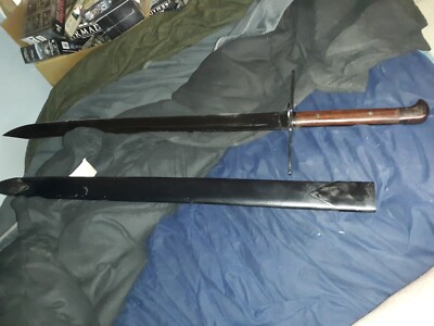 Cold Steel MAA Grosse Messer Sword 32" 1055 Carbon Steel Blade Rosewood ...