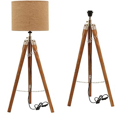Nautical Replica Hub Wood Tripod Floor Lamp Vintage Indoor Standing ...