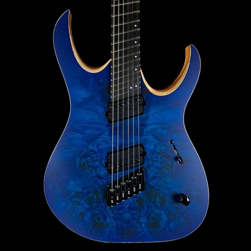 Mayones Duvell Elite VF 6 - Infinite Blue Satin - Fanned Fret ...