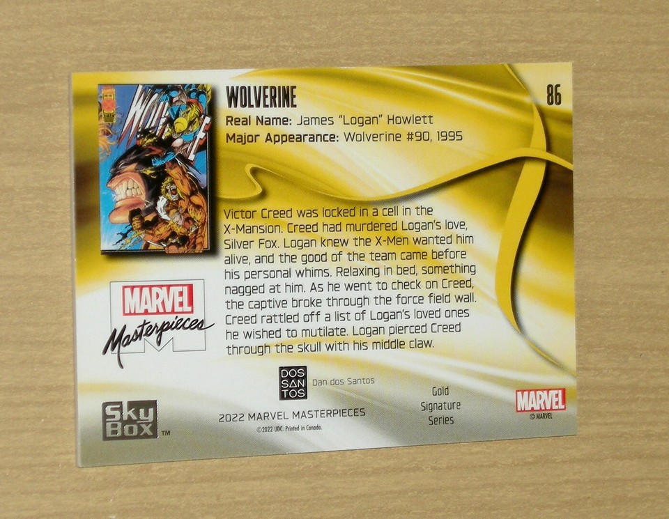 2022 Marvel Masterpieces Santos High Number Tier 4 Gold Signature ...