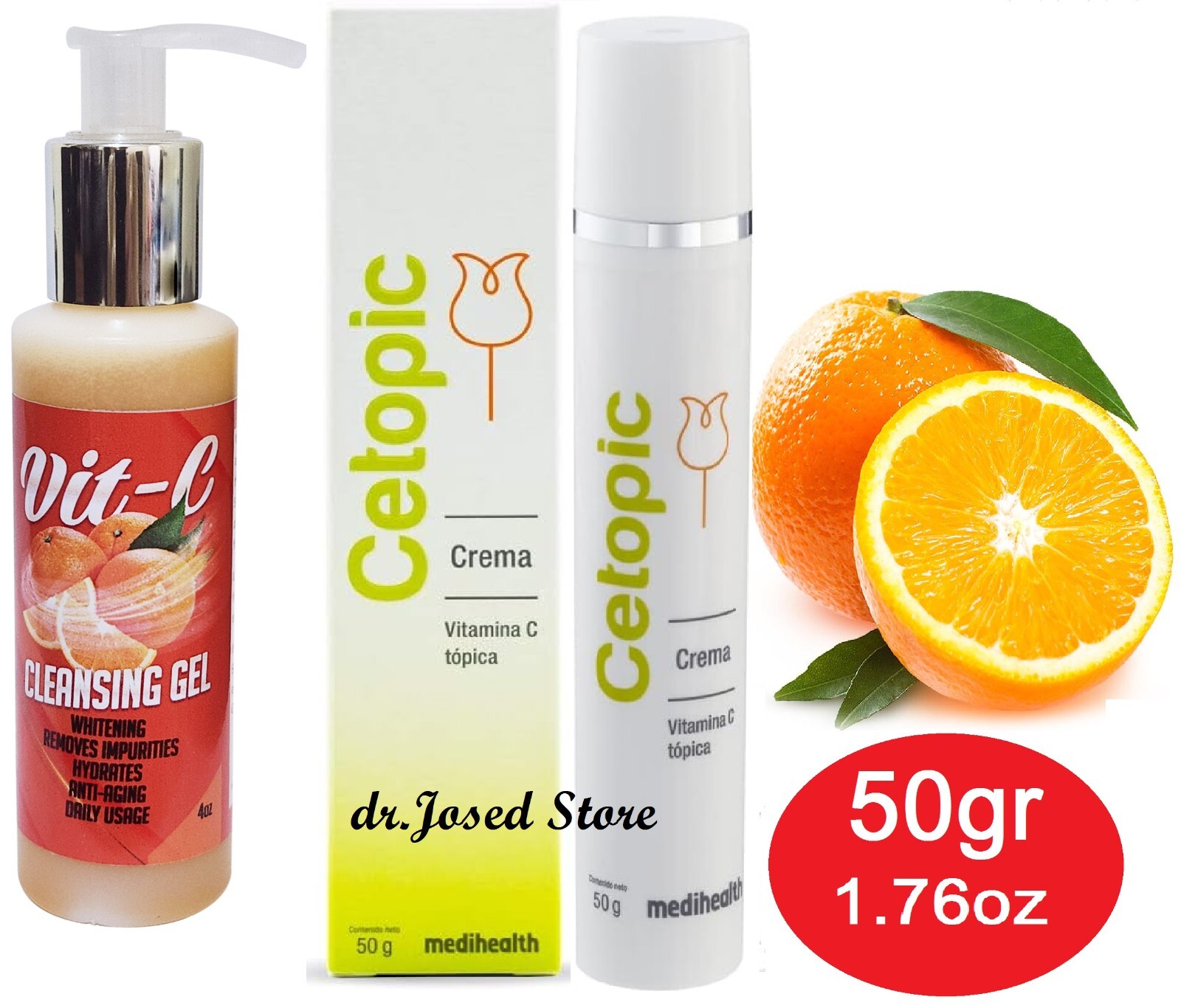 1 CETOPIC CREAM 50GR + 1 VITAMIN C CLEANSER VIT C | eBay