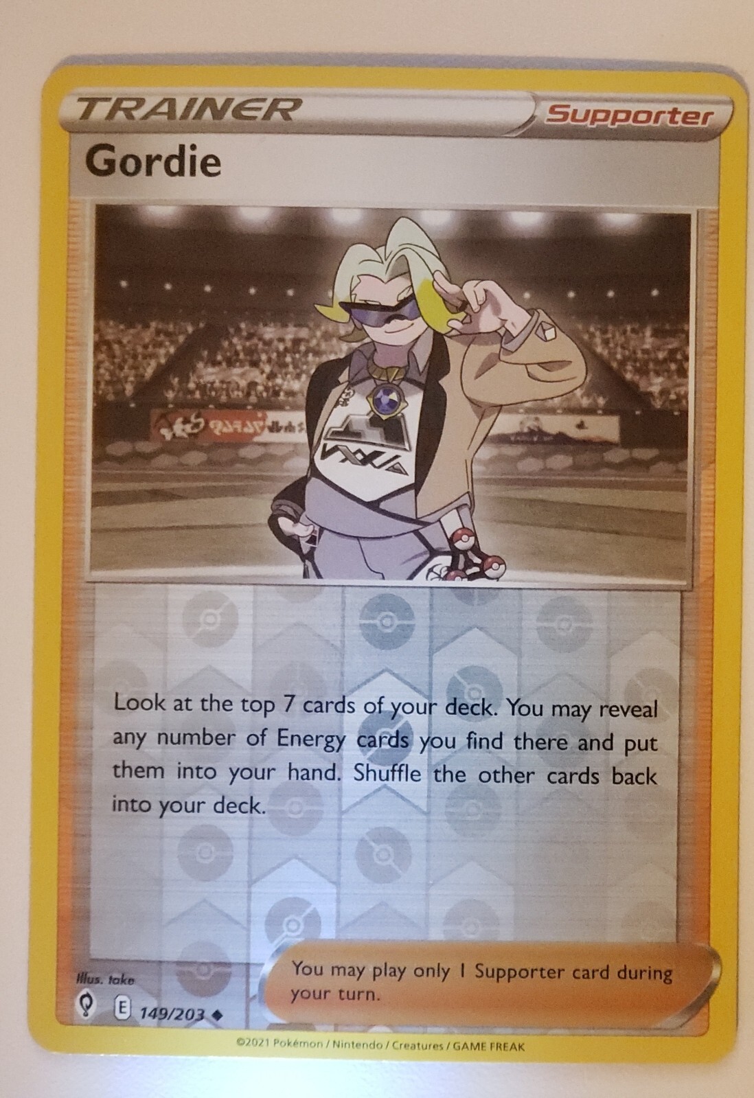 Gordie - Reverse Holo - Evolving Skies Pokemon TCG Card Holographic ...