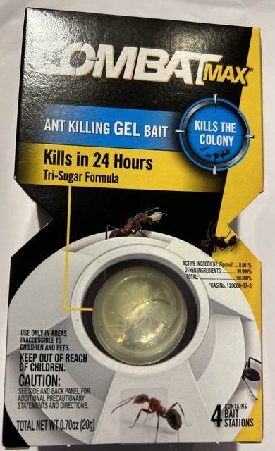 Combat Max ANT Killing GEL Bait Kills Colony 4 Stations Indoor Outdoor ...