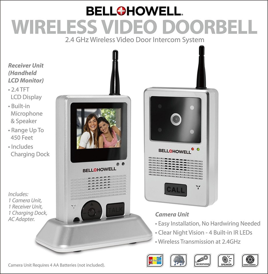 Bell + Howell Wireless Video Doorbell Intercom System - Brand New! | eBay