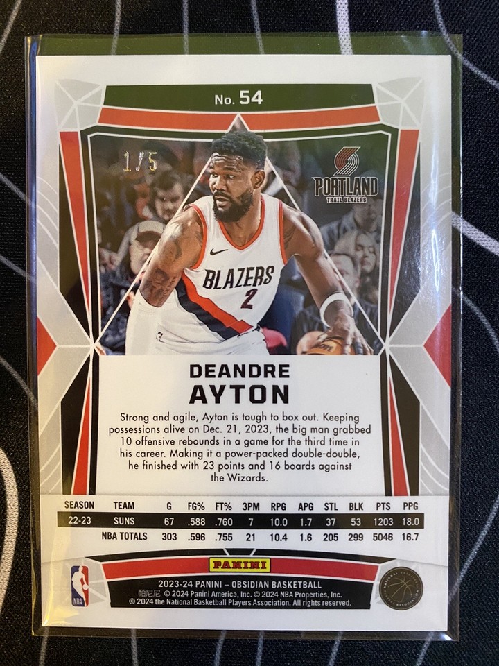 2023-24 Obsidian Deandre Ayton MOJO Deep Sea 1/5 - eBay 1/1 - MOJO #54 ...