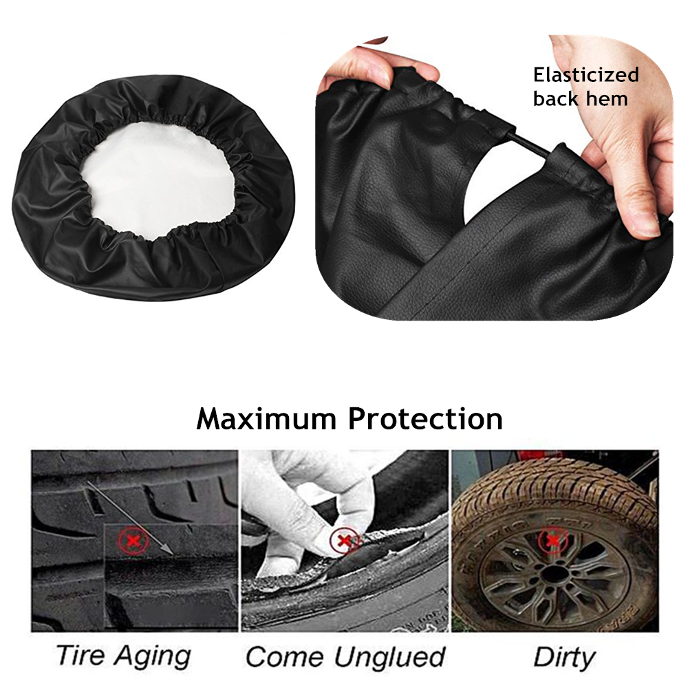 Rear Wheel Cover 17", Spare Tire Cover, Leather Waterproof For Jeep ...