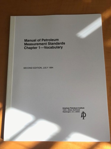 API MPMS CHAPTER 1 | eBay