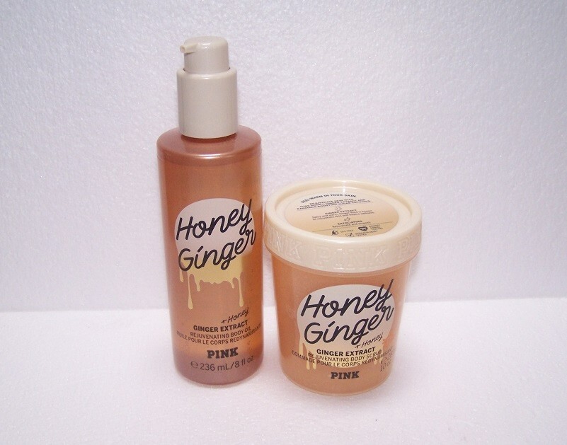 Victoria's Secret PINK Honey Ginger 2 Piece Set Rejuvenating Scrub ...
