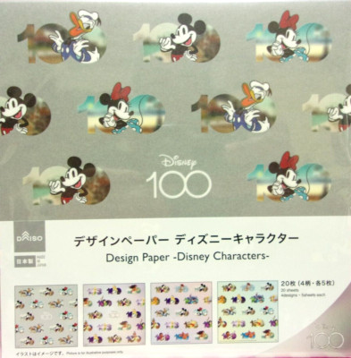 DAISO Disney Characters 100th 4 Design Paper / Made in Japan Alice ...