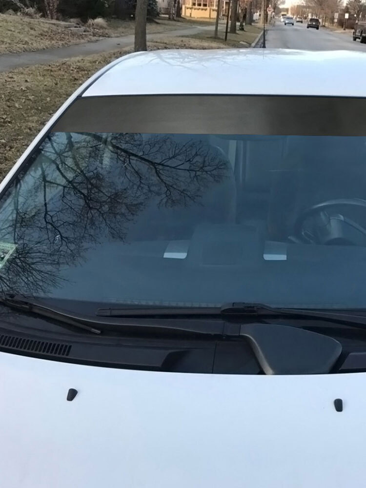 Matte Black Vehicle Car Front Windshield Sun Visor Strip Sticker Car ...