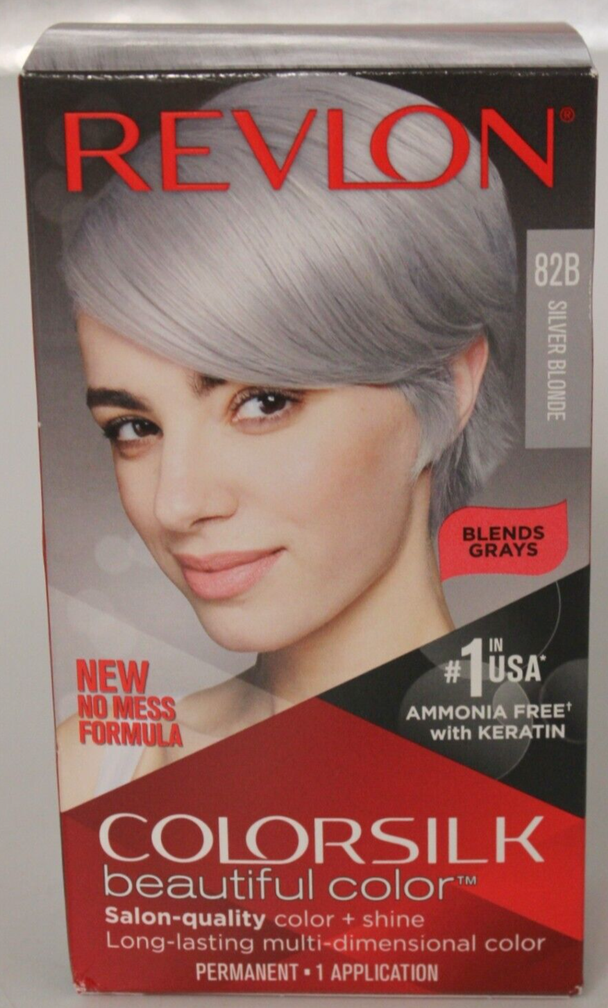 Revlon Colorsilk 82B Permanent Color Silver Blonde Hair Color New ...