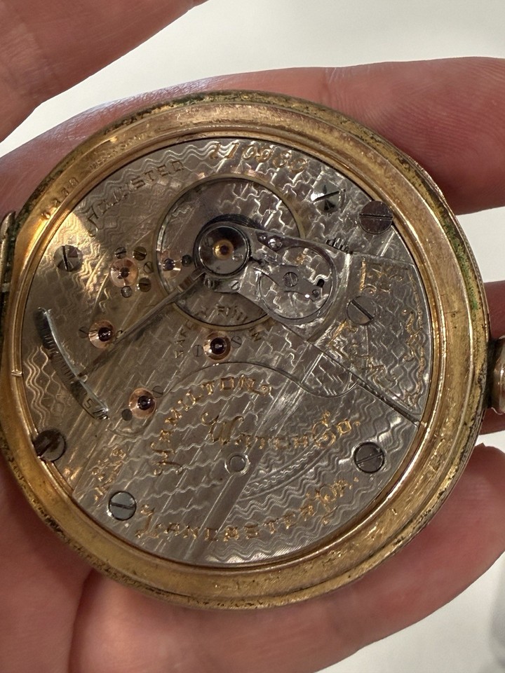 Gorgeous 1900 Railroad Hamilton 942 21J Gold Filled Open Face Pocket ...